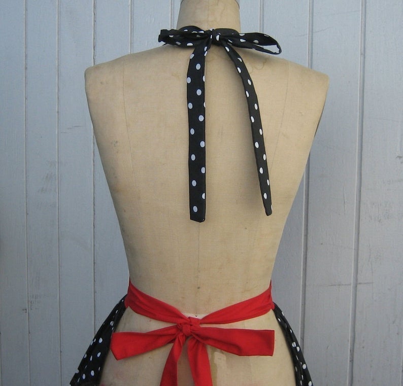 Lucy Apron in Black Polka Dots for Women – LoverDovers